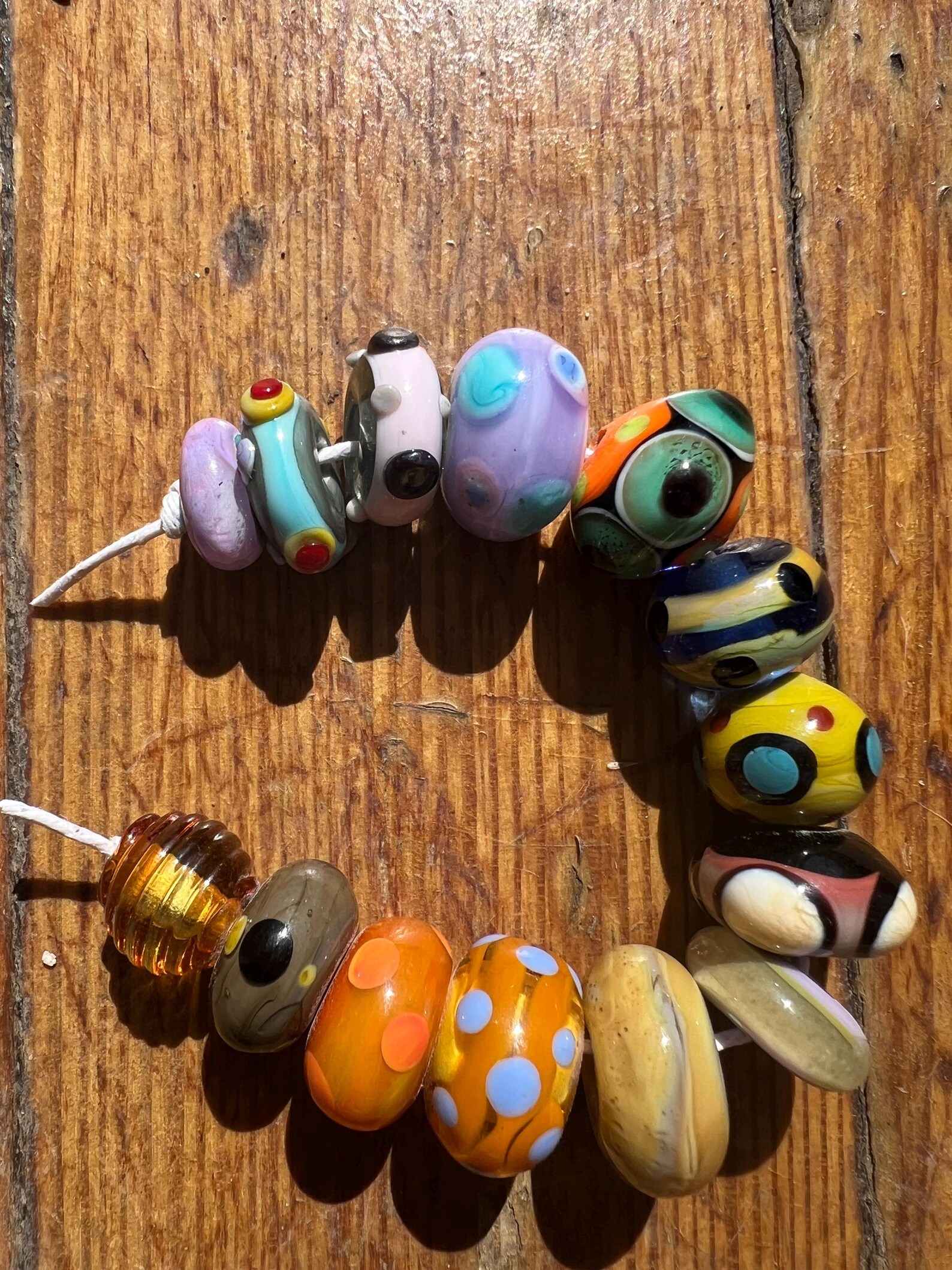 Lamp Work Bead Set Hand Crafted Glass Beads Mixed Beads for Jewelry and ...