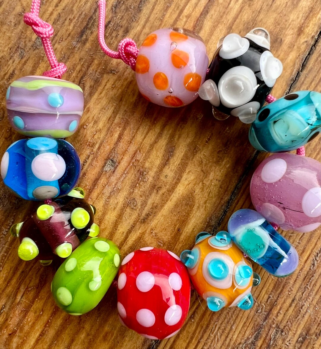 Lamp Work Glass Beads Hand Made Artisan Glass Beads for Jewelry Classic ...