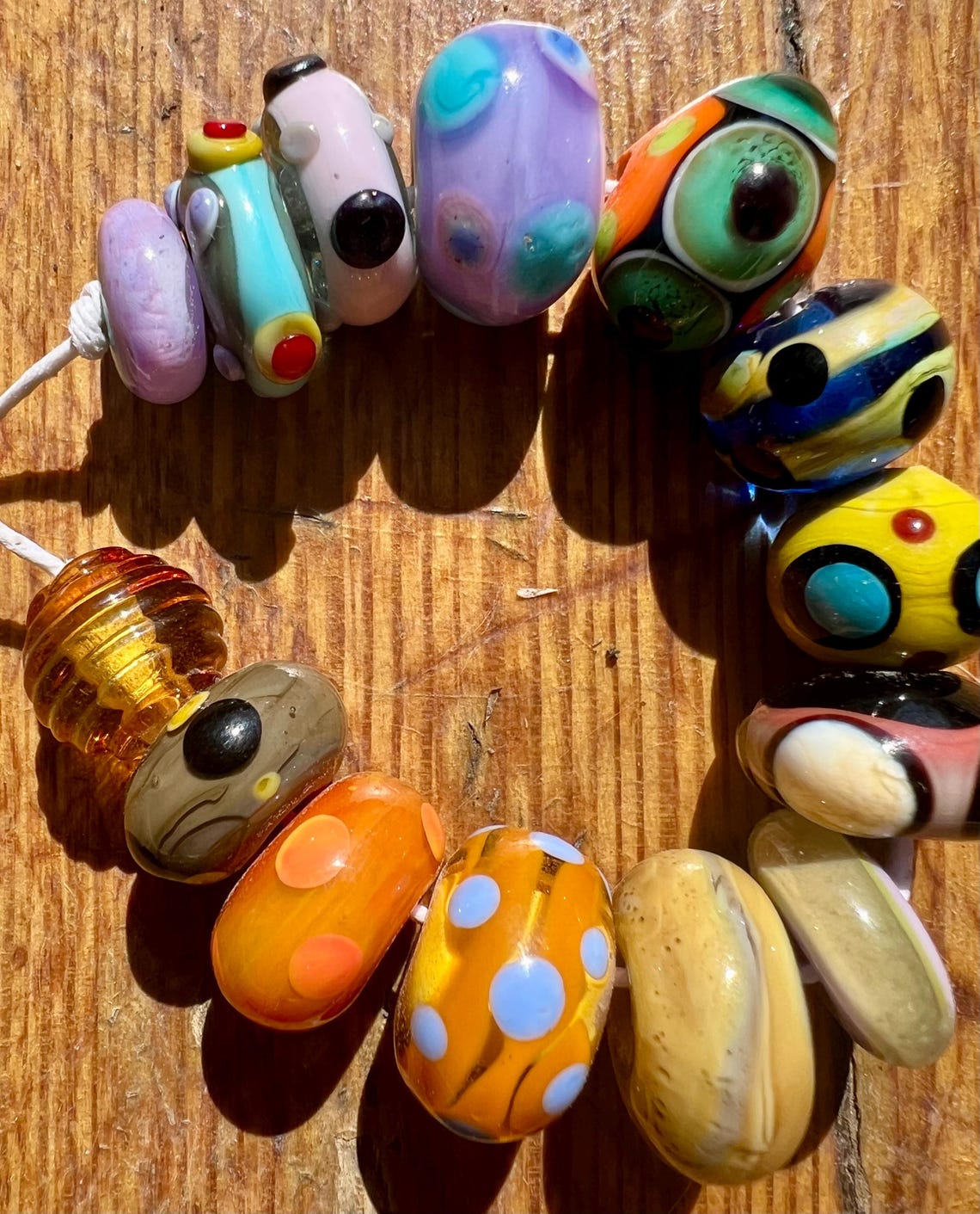 Lamp Work Bead Set Hand Crafted Glass Beads Mixed Beads for Jewelry and ...