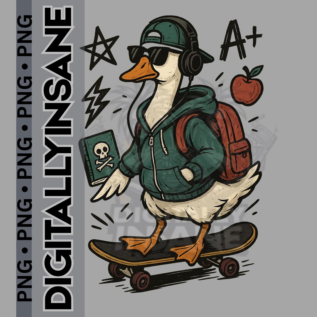 Silly Goose Back to School PNG: Elementary Boy's Design (digital ...