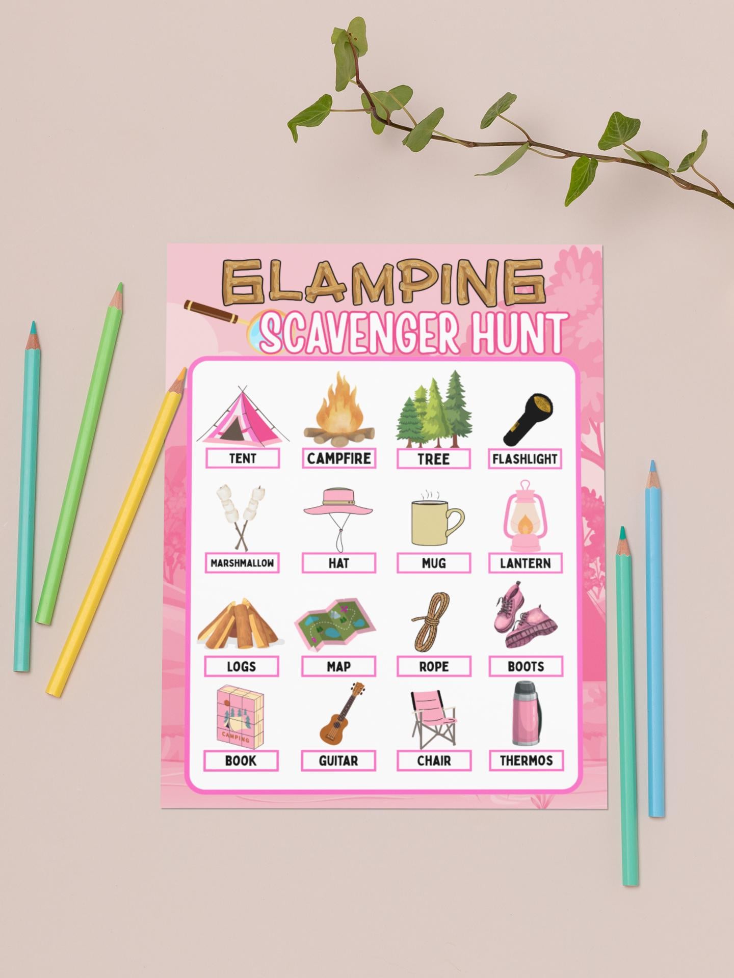 Glamping Scavenger Hunt, Camp Hunt, Outdoor Scavenger Hunt, Wildnerness ...