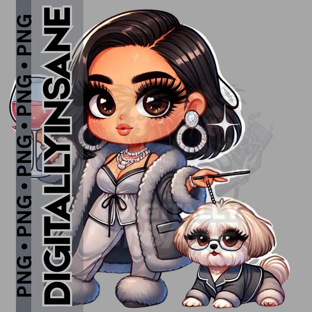 Chibi Woman With Dog Png, Sitting Chibi Plush Pattern, Chibi Character ...