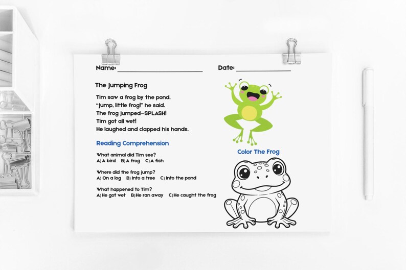 Language Learning Printable Bundle: Reading Comprehension, K-2nd Grade ...