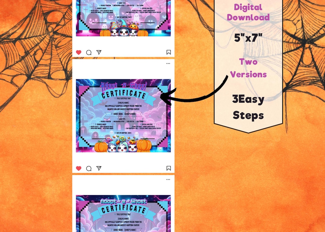 Adopt a Ghost Certificate: Halloween Party Invite (digital Download) - Etsy