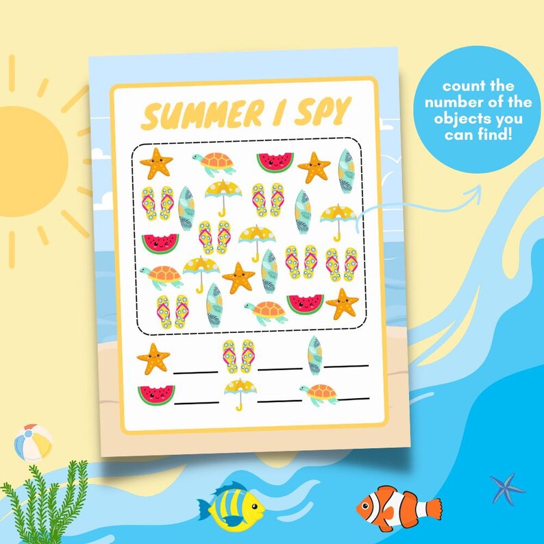 I Spy Summer, Summer Word Search, Summer Maze Printable Kids Activity ...