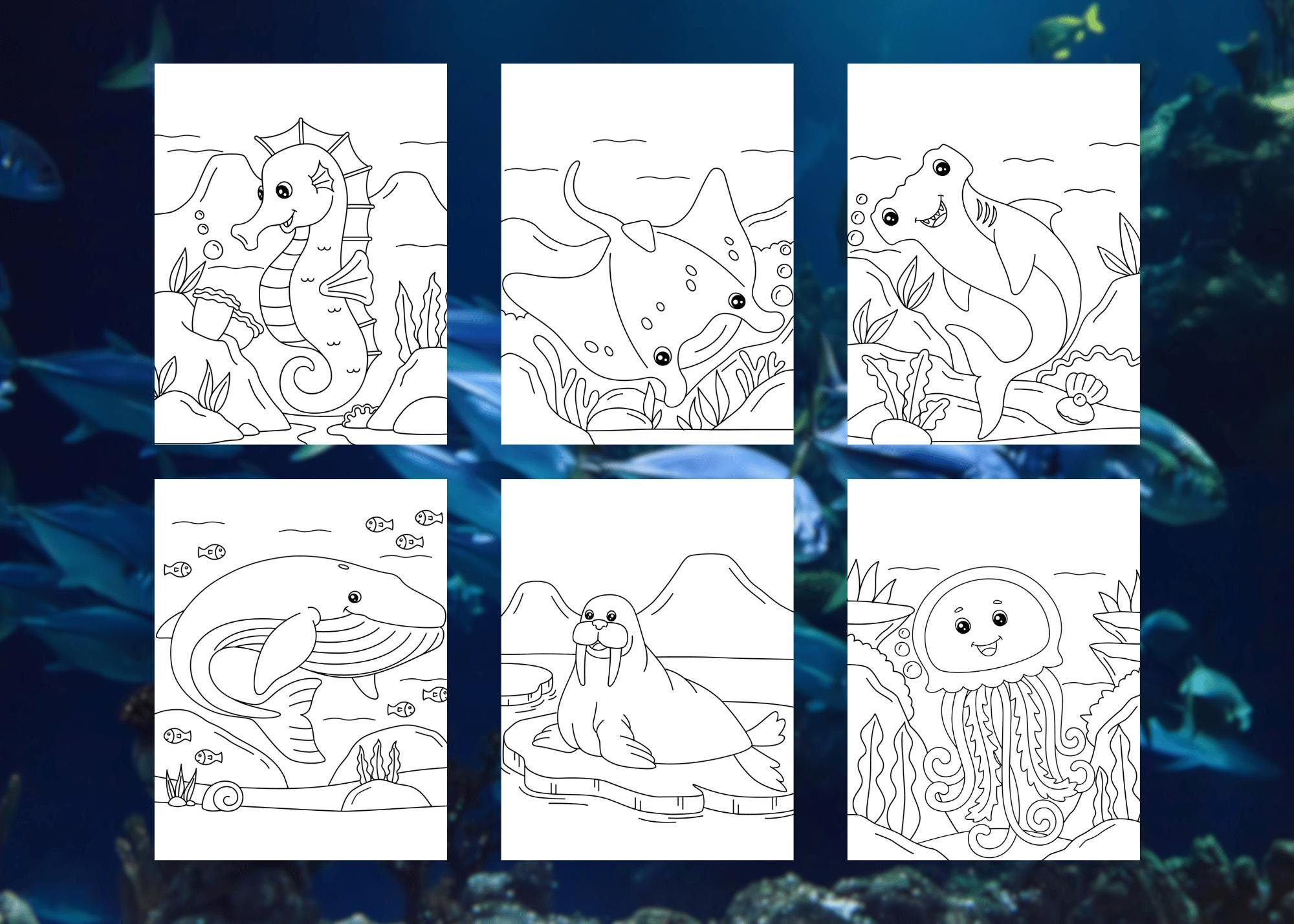 Sea Animals Coloring, Ocean Animals Coloring Pages, Sea Animals ...