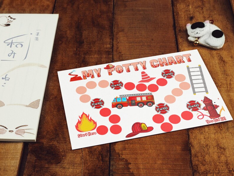 Firefighter Potty Training Chart for Boys: Toddler Reward Tracker (PDF ...