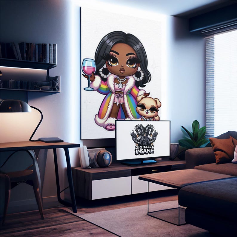 Melanin Chibi Character, Chibi Woman With Dog Png, Sitting Chibi Plush ...