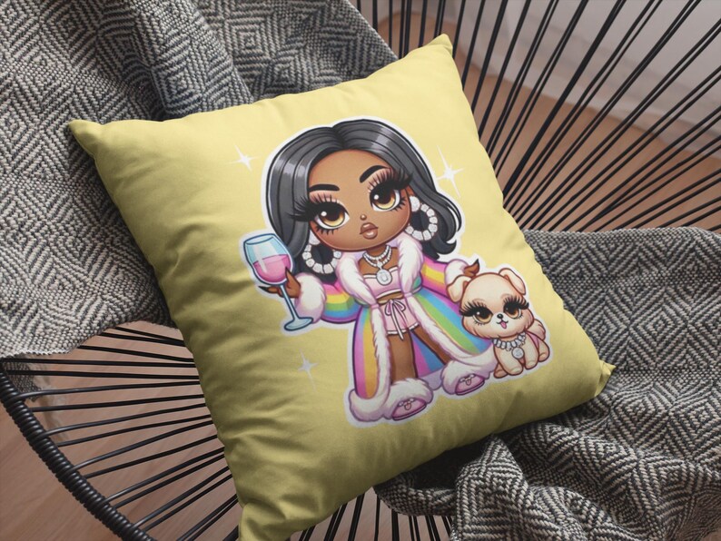 Melanin Chibi Character, Chibi Woman With Dog Png, Sitting Chibi Plush ...