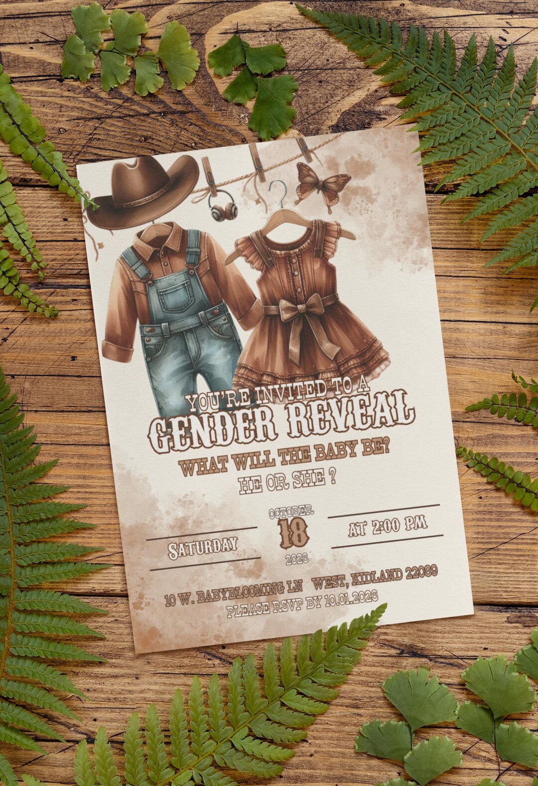Western Gender Reveal, Cowboy or Cowgirl Gender Reveal, Cowboy Gender ...
