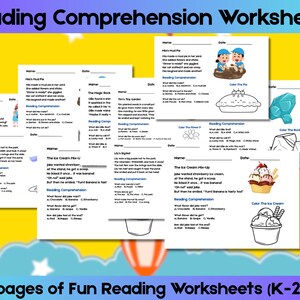 Language Learning Printable Bundle: Reading Comprehension, K-2nd Grade ...