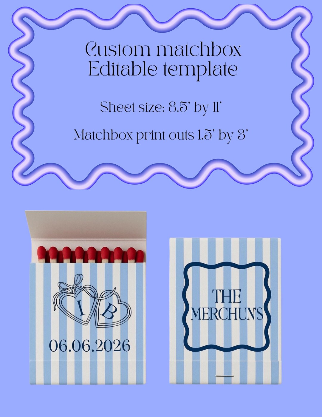 Editable Matchbook Template | Editable Design for Sticker Paper ...