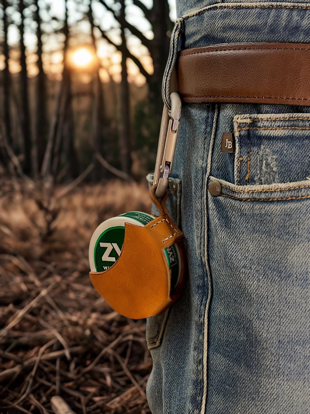 Handmade Leather Zyn Pouch Holster – Rugged Belt Clip Case for Zyn, Dip ...