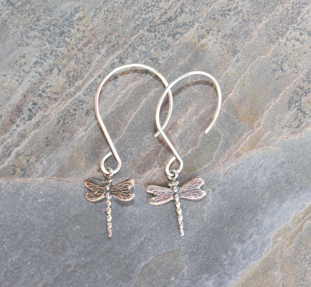 Dragonfly Earrings, Sterling Silver Earrings, Insect Earrings, Summer ...