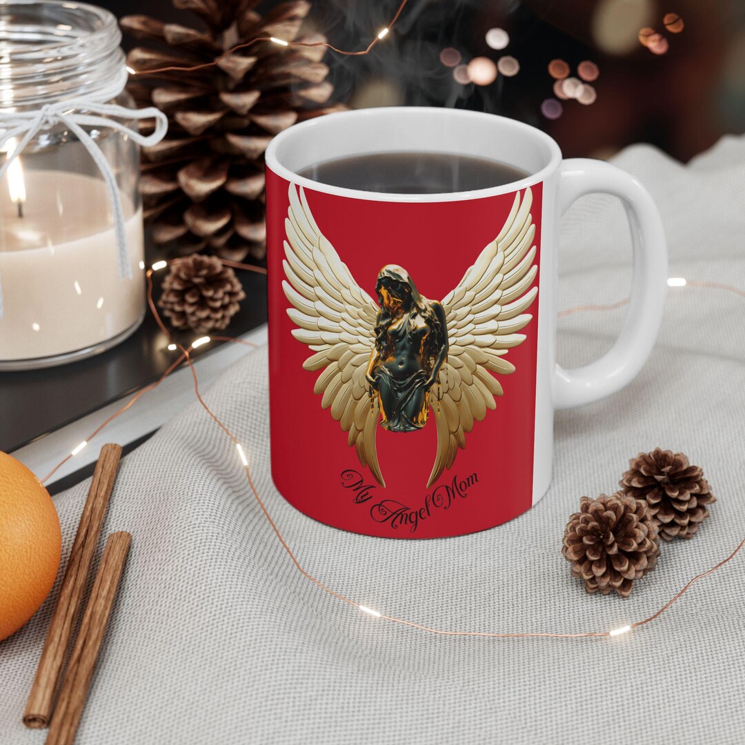 Elegant Gold Design My Angel Mom Ceramic Mug | Spiritual Gift, Coffee ...