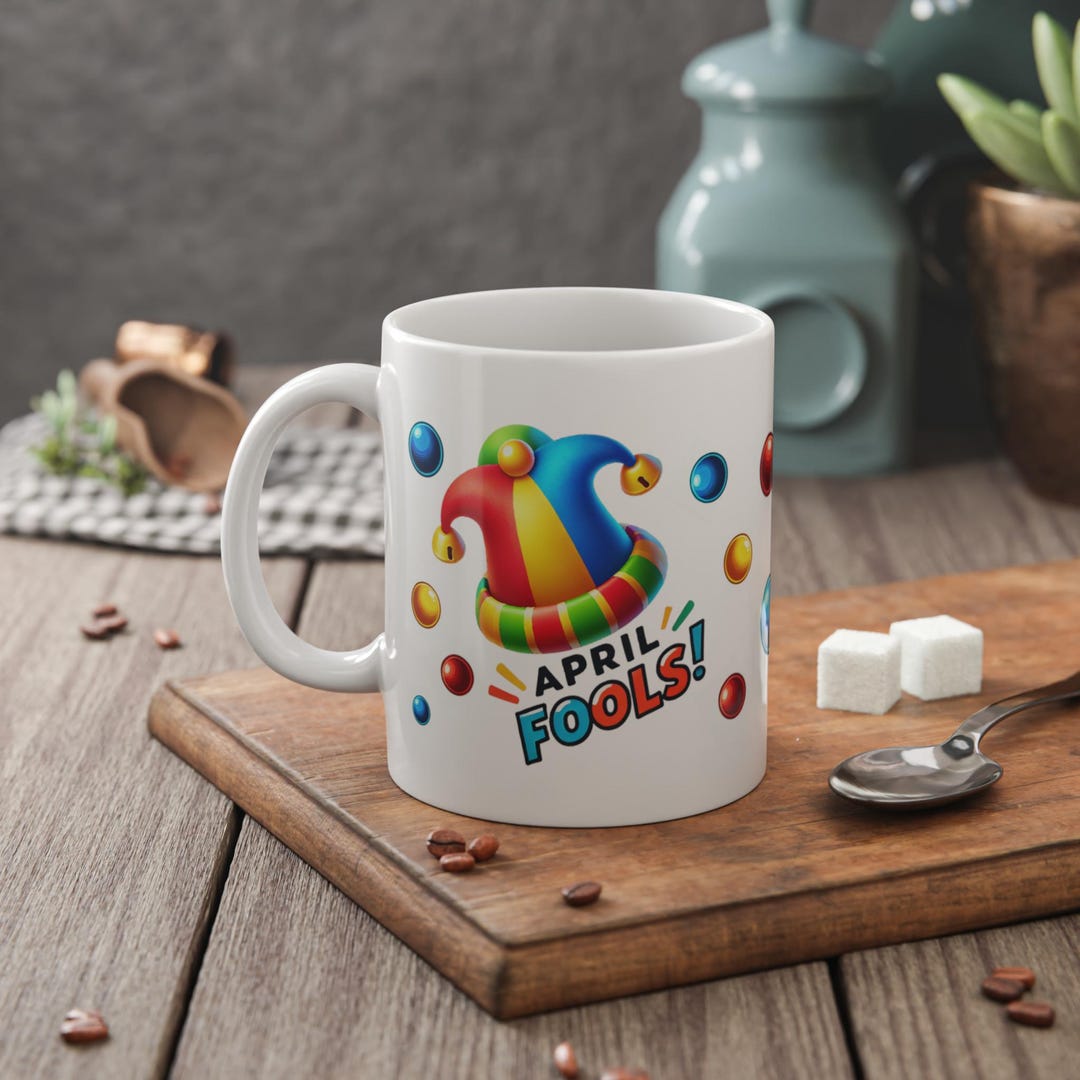 Colorful April Fools' Mug, Fun Coffee Cup, Prank Gift, Quirky Office ...