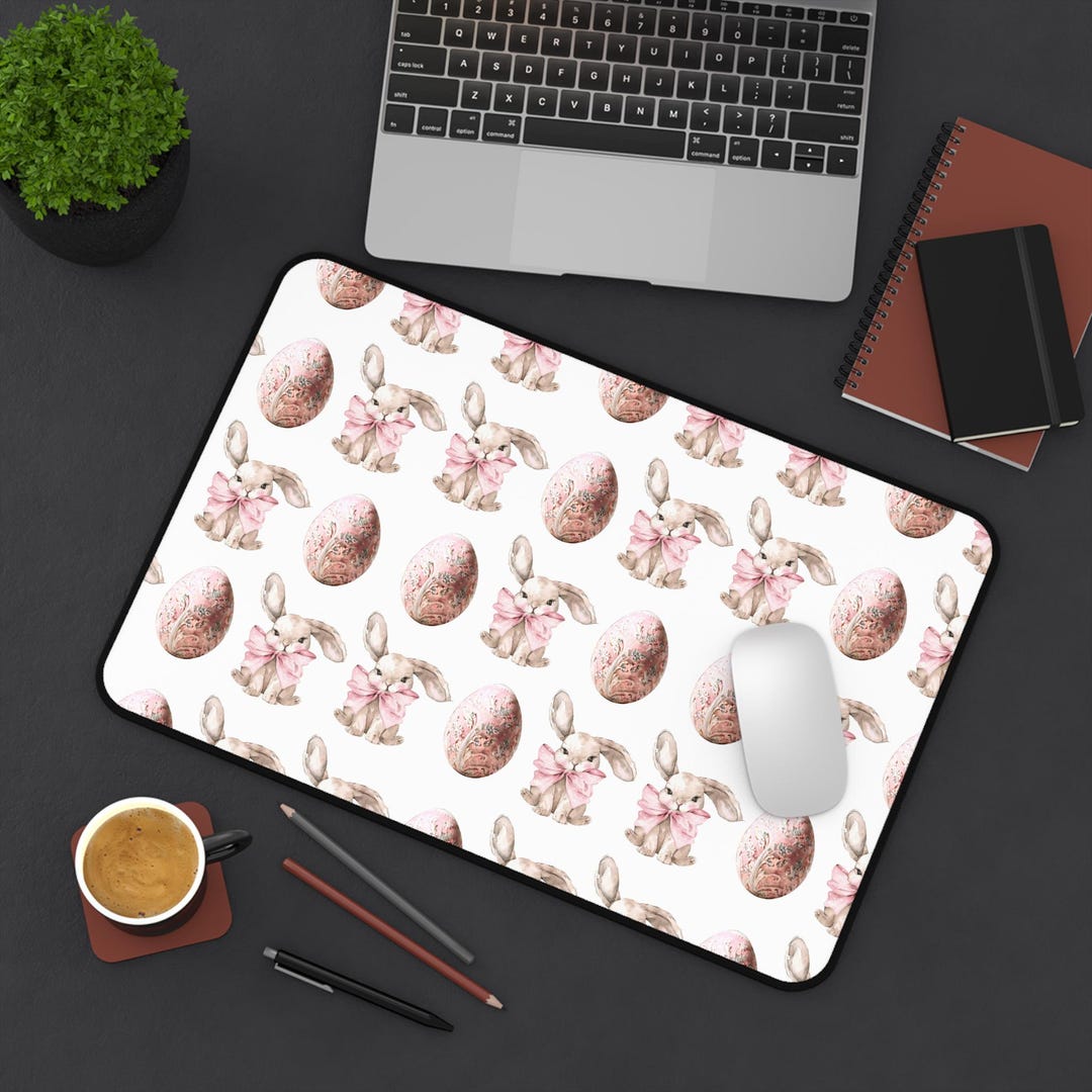 Easter Bunny Desk Mat, Spring Home Office Decor - Etsy