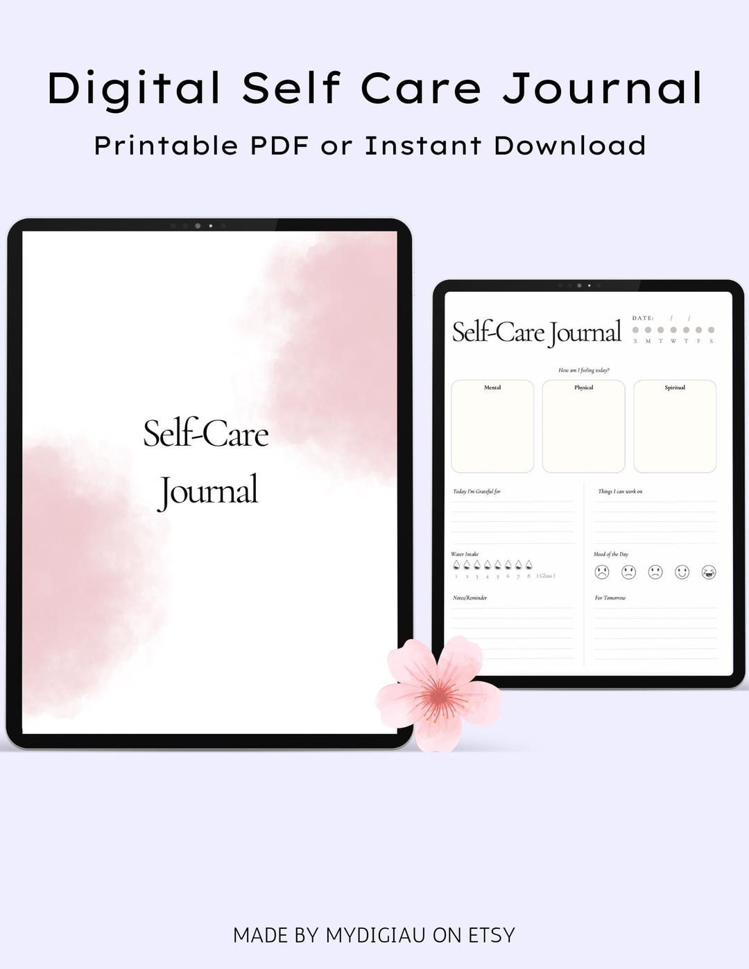 Self Care Journal, Fillable Journal, Digital Template, Self Care ...