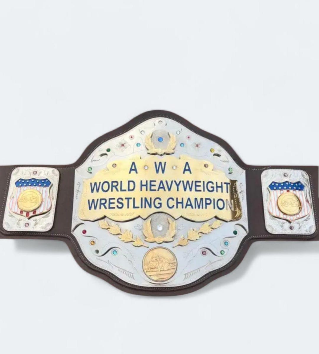 New AWA World Heavyweight Wrestling Champion Belt Nickle Plated ...