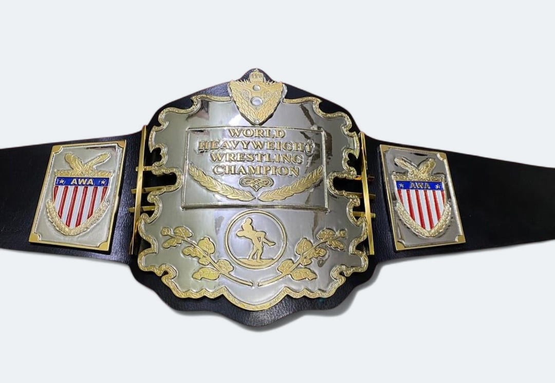 AWA World Heavyweight Wrestling Champion Belt, 24k Nickle Plated Adult ...