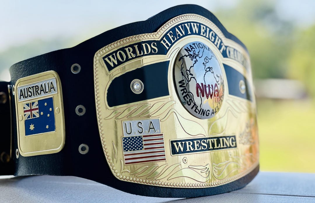 NWA World Heavyweight Championship Replica Belt, Gold Plated - Etsy