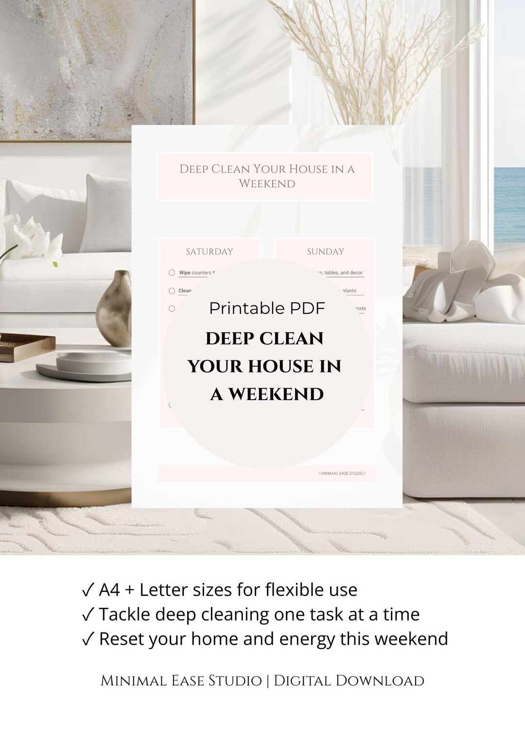 Weekend Deep Cleaning Checklist | Printable PDF - Etsy