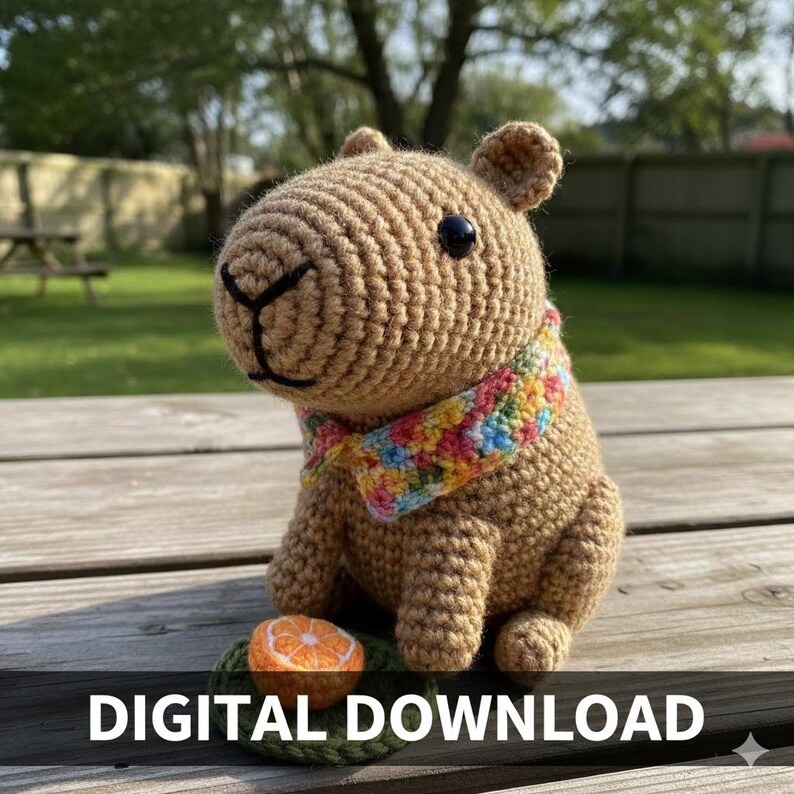 Capybara Crochet Pattern, Amigurumi Capybara Tutorial, Tiny Orange ...