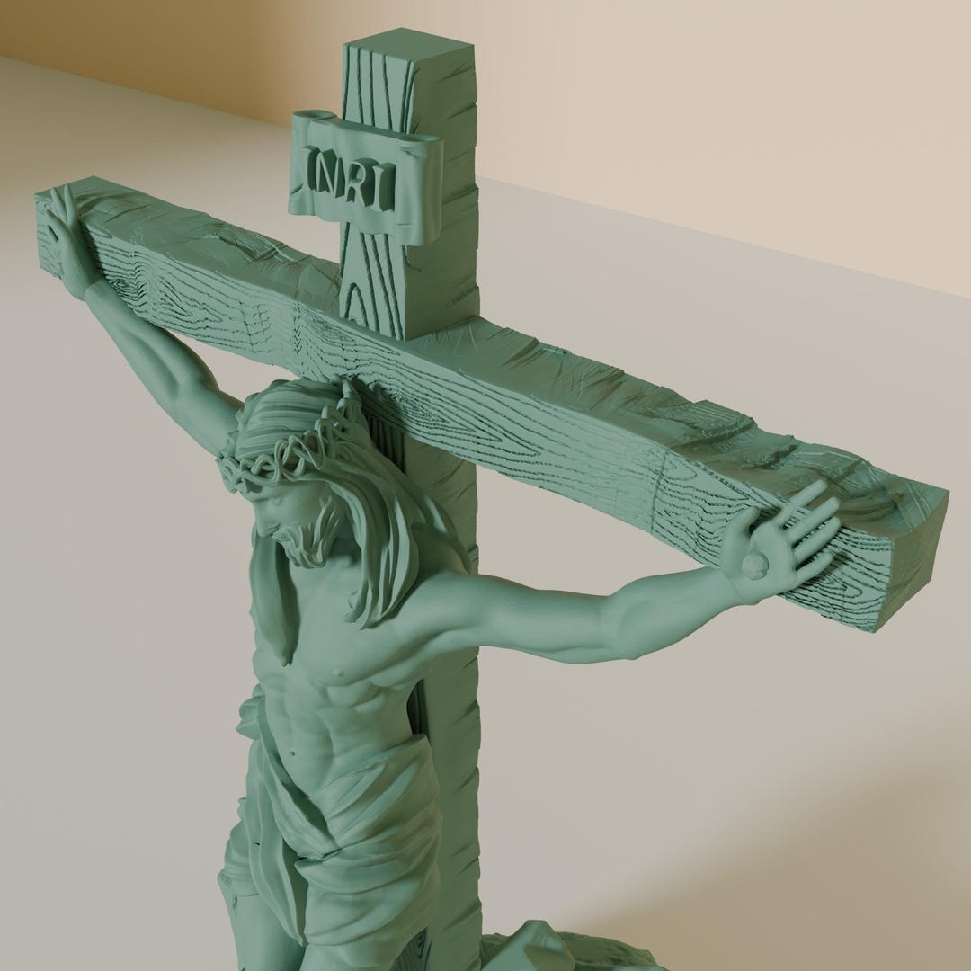 Jesus on Cross 3D STL File: Christian Crucifix (digital Download) - Etsy
