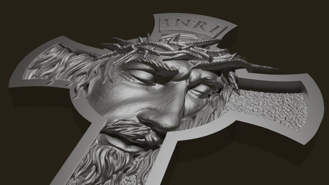 Jesus Cross STL: 3D Printable Crucifix Model (digital File) - Etsy