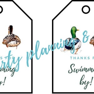 One Lucky Duck Birthday Favor Tags: Printable Duck Party Favors (PDF ...