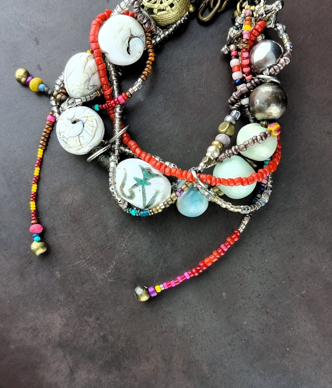 Karma Strands Pastel Rainbow Cream Conch Shell Nepal Om Aum - Etsy