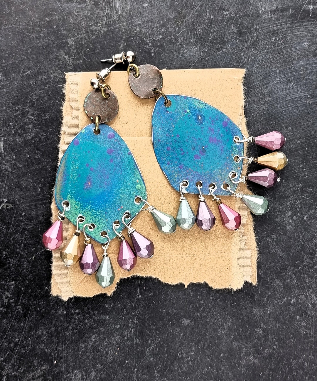 Dramatic Pastels Faux Verdigris & Vintage Beads Woodland - Etsy