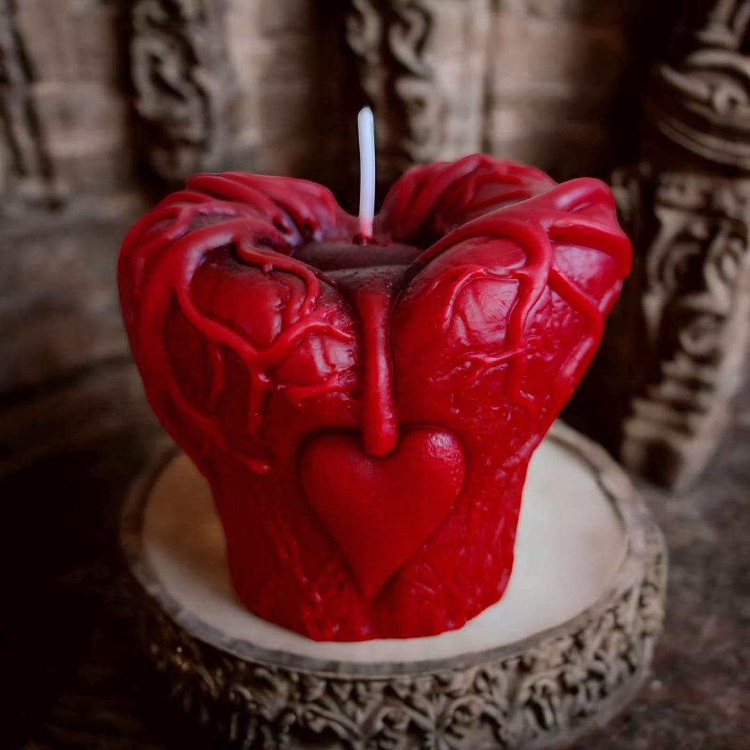 Anatomical Heart Spell Candle – Red Love Ritual Candle for Obsession ...
