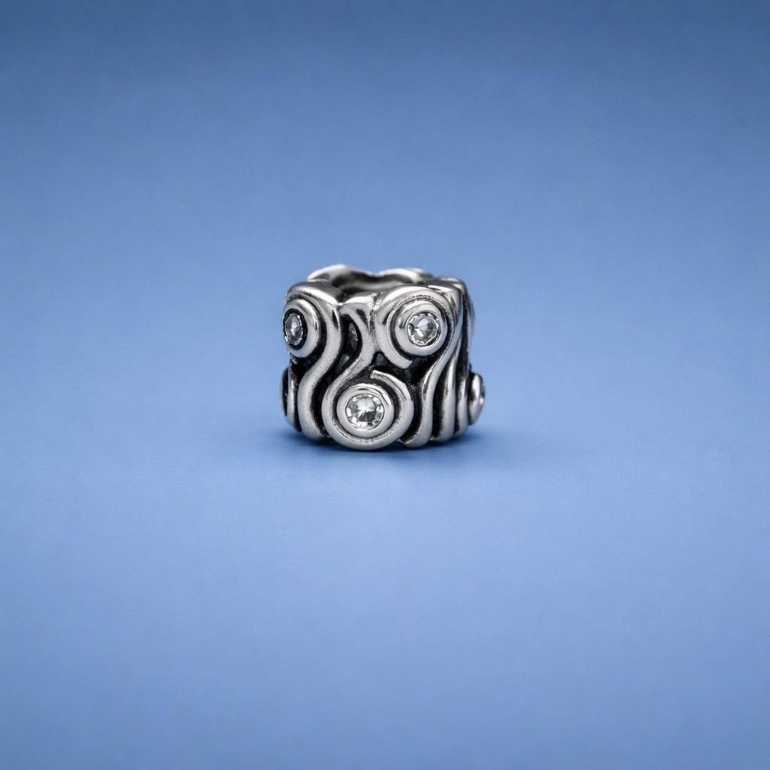 Authentic Pandora Sterling Silver Ocean Wave Charm With Eight Iconic ...