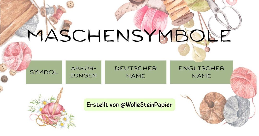 Instructions for Crochet Symbols and Terms (german and English) - Etsy