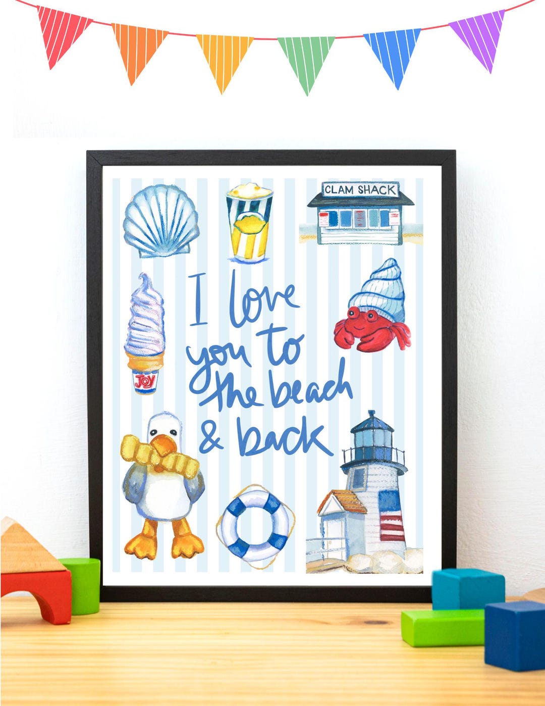 ILY to the Beach and Back Kids Room Art by Laurel Greenfield Art | Fun ...
