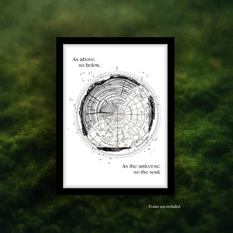 As Above so Below Print - Cosmos & Earth - Original Design by Three of ...
