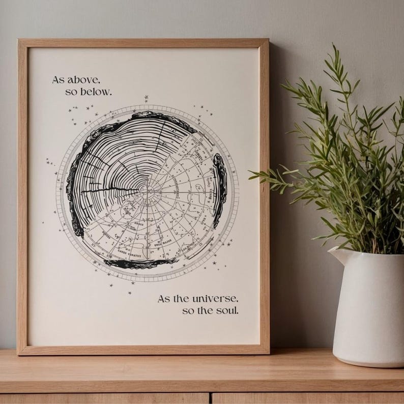 As Above so Below Print - Cosmos & Earth - Original Design by Three of ...