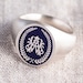 Sterling Silver and Enamel Monogram Signet Ring Engraved With a Two ...