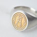 Personalised Mixed Metal Initial Signet Ring Chunky Silver - Etsy