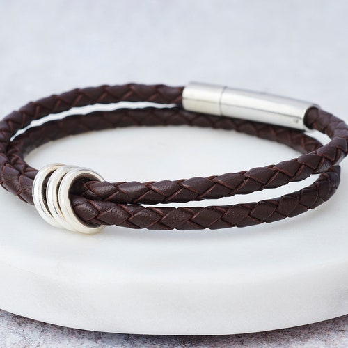 Sterling Silver Milestone Story Bracelet Leather Wrap - Etsy