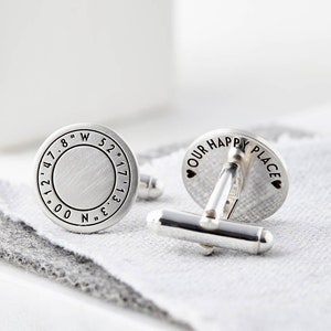Custom Coordinate Cufflinks - Engraved With the Latitude & Longitude of ...