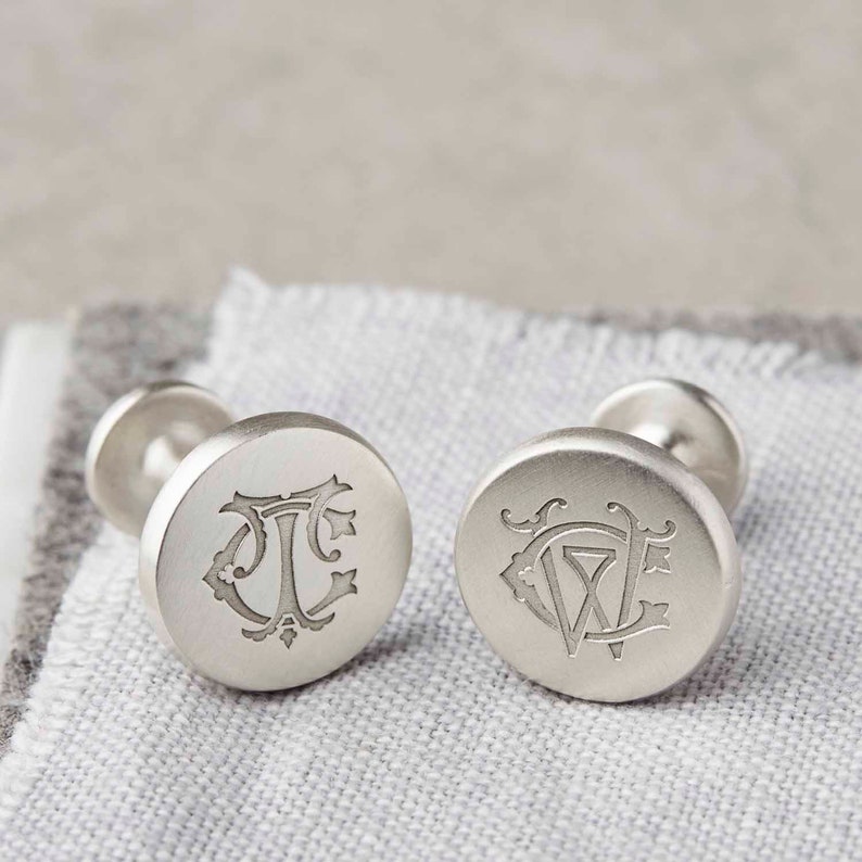 Sterling Silver Personalised Entwined Initial Cufflinks - Etsy