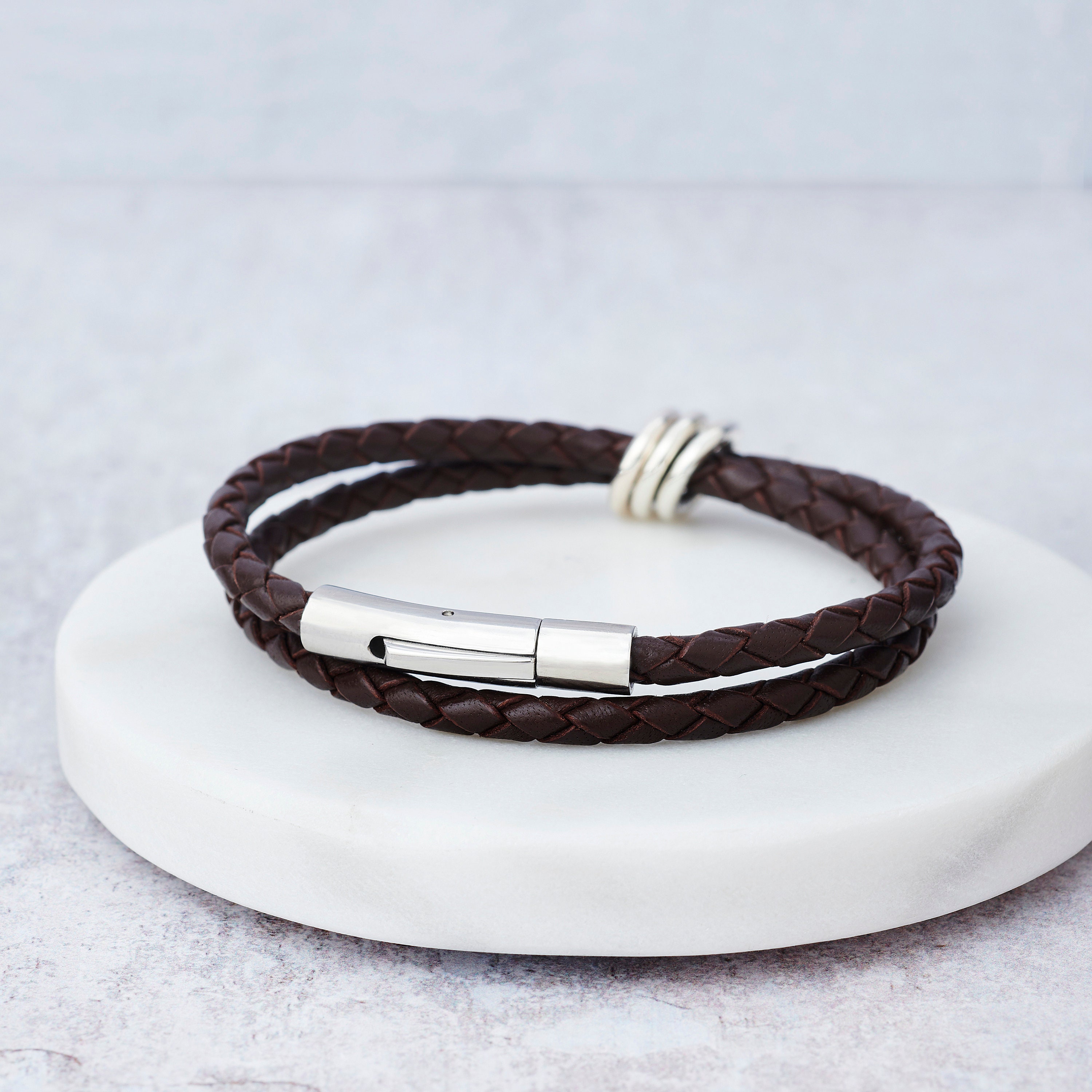 Sterling Silver Milestone Story Bracelet Leather Wrap | Etsy