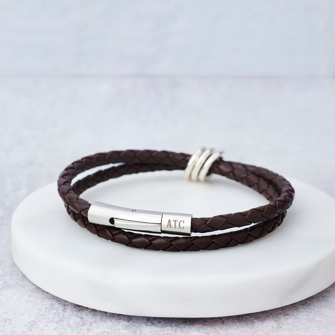 Sterling Silver Milestone Story Bracelet - Leather Wrap Bracelet With ...