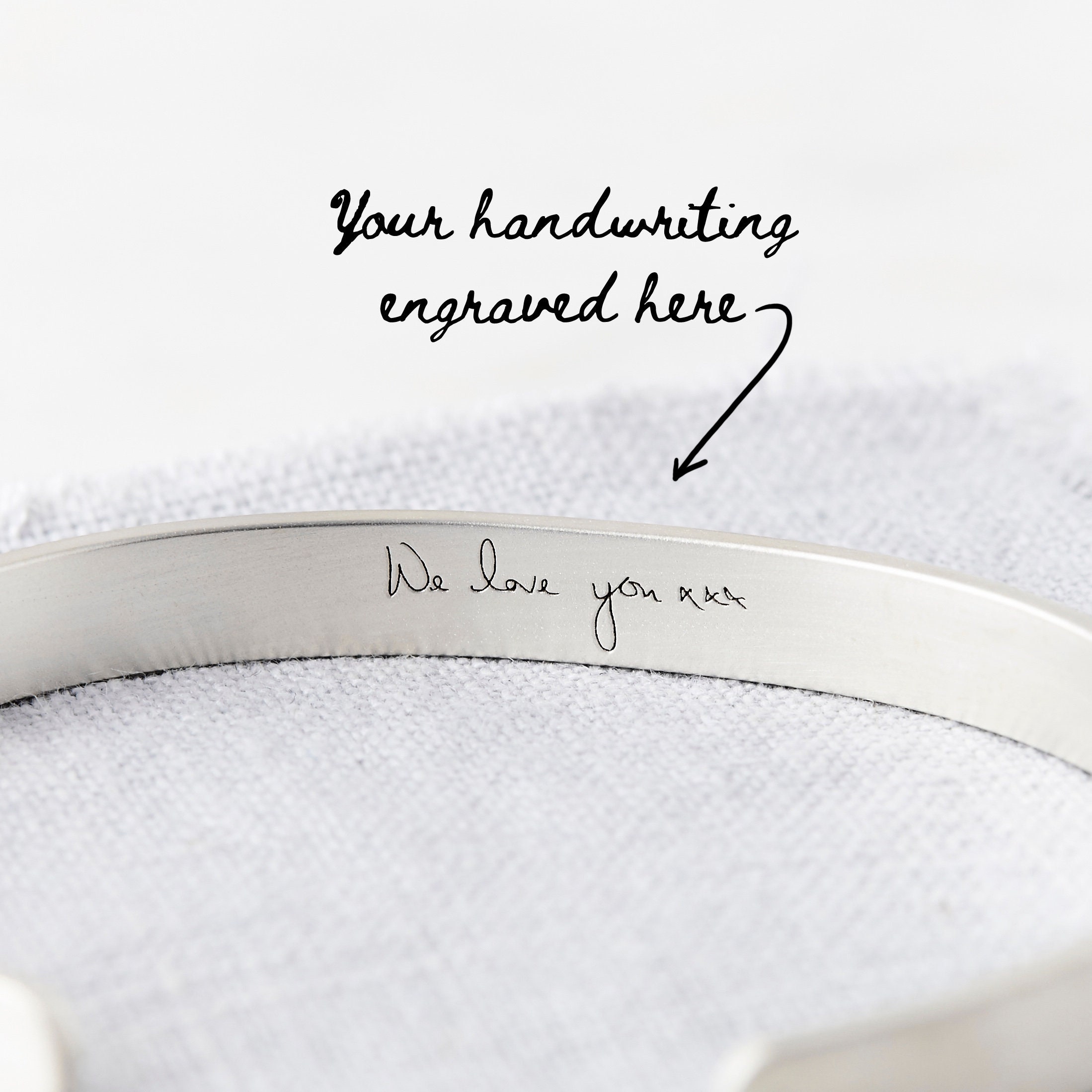 Sterling Silver Handwriting Signature Bangle, Handwriting Bangle ...