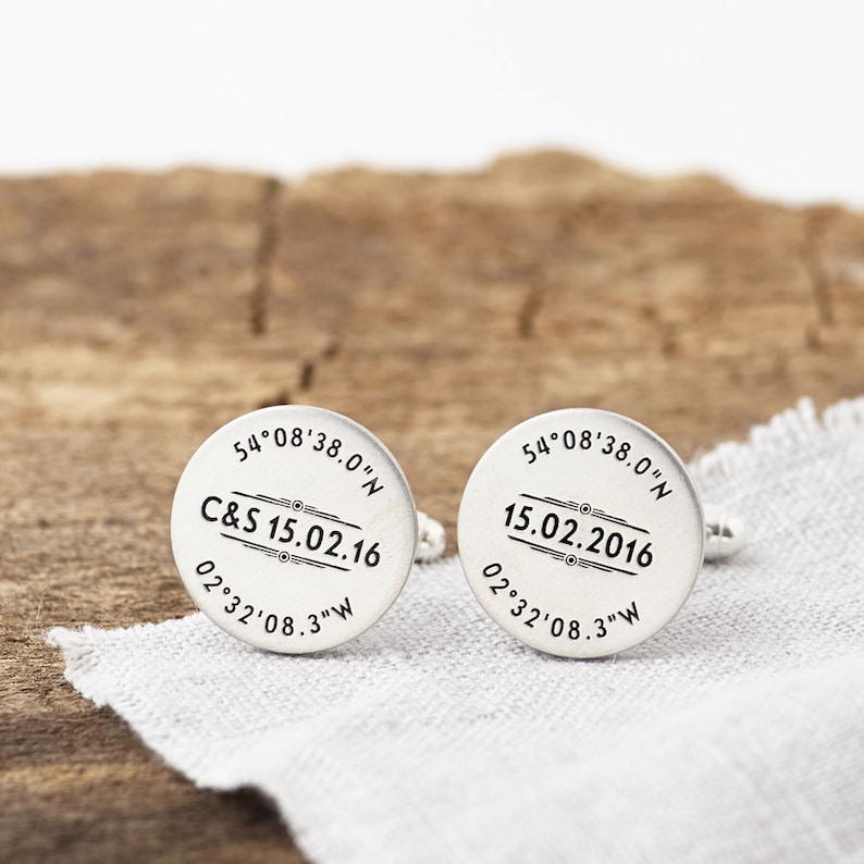 Coordinate Cufflinks – Sterling Silver Cufflinks With Coordinates Makes ...