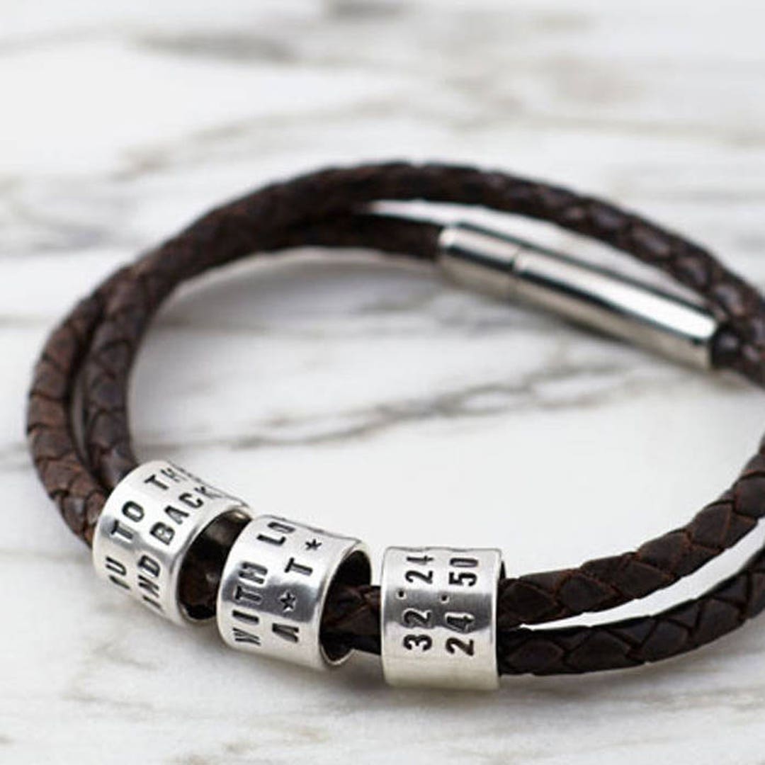 Storyteller Bracelet With Message - Leather Bracelet With Silver ...