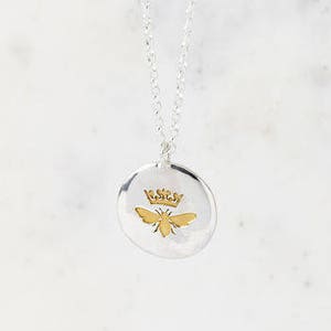 Silver Gold Queen Bee Necklace, Personalized Necklace, Secret Message ...