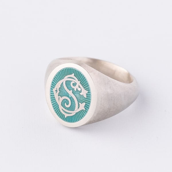 Monogram Signet Ring - Etsy